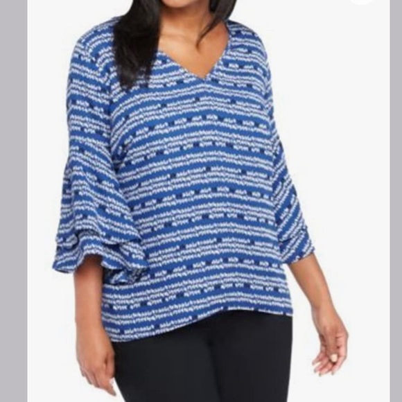 The Limited | Tops | Nwt The Limited Plus Size Scripted Jumble 2piece Layered Ruffle Bell Blouse ...